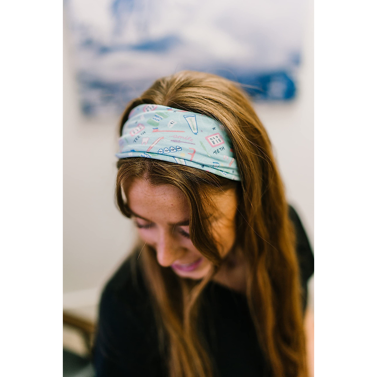 Maven Thread Dentist, 4 inch Workout Headbands for Women, Non Slip Sweatbands for Women, Sports Running Headband for Exercise, Gym Hairband Athletic Workouts and Yoga, 2 Pack