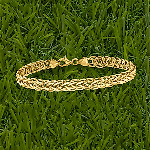 Ross-Simons 18kt Yellow Gold Wheat-Link Bracelet. 7 inches
