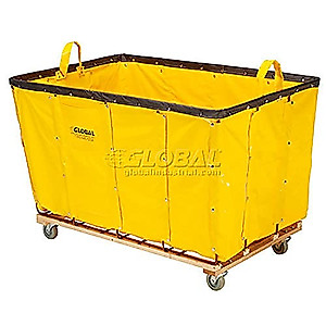 GLOBAL INDUSTRIAL Vinyl Basket Bulk Truck, 20 Bushel, Yellow
