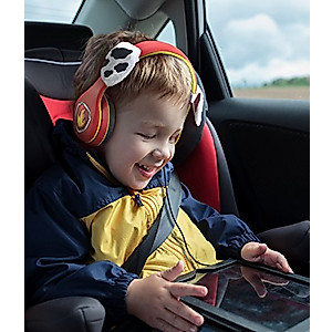 eKids Paw Patrol Marshall Kids Headphones, Adjustable Headband, Stereo Sound, 3.5Mm Jack, Wired Headphones for Kids, Tangle-Free, Volume Control, Foldable, Headphones Over Ear