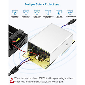 ALITOVE AC to DC Converter 110V to 12V Converter 20.8A 250W with Car Cigarette Lighter Socket 100V~240V AC to DC 12 Volt 20A 18A 15A Power Supply Adapter for Car Refrigerator Tire Inflator Cleaner