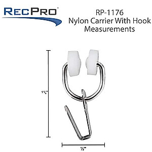 RecPro RV Nylon Wheel Carrier Hook for I Beam Track Curtain Rod (20)