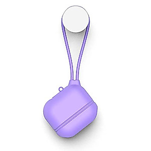 AirPods 3rd Generation case Waterproof and Anti-Lost case with Silicone Lanyard. Wireless Charging, LED Light Visible (Purple)
