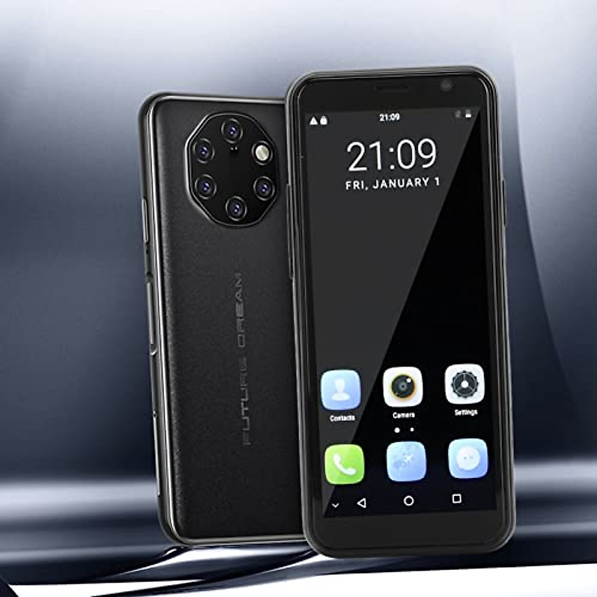 Yunseity Mini Unlocked Smartphone, Soyes S10I Facial Fingerprint Unlock Cellphone, Front 8MP Rear 13MP, Supports Dual Sim Cards, Lasting Battery, for Students Elderly (Black)