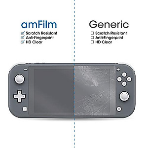 amFilm Tempered Screen Protector for Nintendo Switch Lite 2019, Glass, 3 Pack