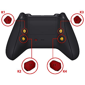 Scarlet Red Replacement Redesigned K1 K2 K3 K4 Back Buttons Paddles & Toggle Switch for Xbox Series X/S Controller eXtremerate Hope Remap Kit - Controller & Hope Remap Board NOT Included
