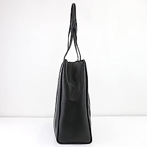 Marc Jacobs H051L01FA21 Black Signature Leather Logo Women's Tote Bag