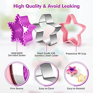 NPET Sandwich Cutter and Sealer 10 Pcs, Decruster Sandwich Maker for Uncrustables Peanut Butter and Jelly Sandwich Cutter for Kids Lunch DIY Uncrustable Maker Cookie Cutter Set Boy Girl