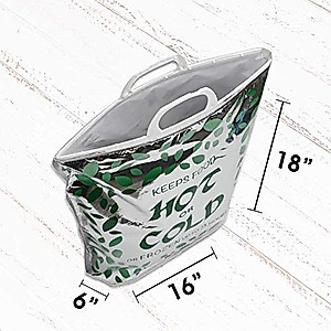 Hot Cold Food Bag, Large Size 16x18x6 inches (3 Pack) Reusable, Insulated Thermal Cooler for Warm Lunch Meals, Grocery/Fruit/Meat/Vegetables, Ice-cold Beers & Beverages | Keeps Frozen Up to 3 Hours