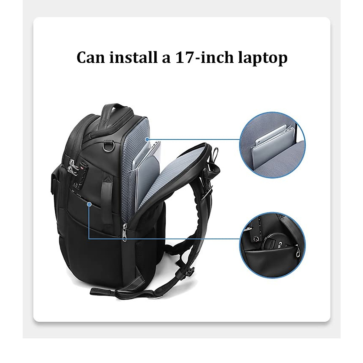 Men travel Professional camera backpack With tripod bracket, Detachable into a Anti-theft travel 17 inch Laptop Backpack, 40L outdoors business backpack,Applicable to digital SLR camera