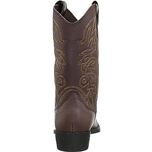 Deer Stags Girls Ranch Western Boot, Dark Brown, 1 Little Kid