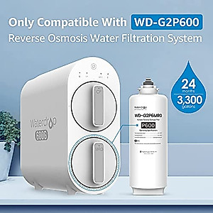 Waterdrop WD-G2P600-RO Filter, Replacement for WD-G2P600-W Reverse Osmosis System, 2-year Lifetime, Reduce PFAS