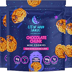 Effin Good Chocolate Chip Keto Cookies | Sugar Free Cookies | Keto Snacks | High Protein, Low Carb, Low Calorie | No Sugar Alcohols | Gluten Free | Diabetic Snacks | Keto Dessert | Healthy Snacks for Adults(3 Pack)