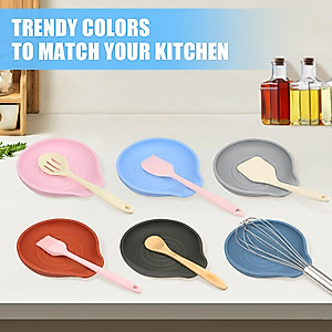 VanlonPro Silicone Spoon Rest for Stove Top - BPA-Free, Heat-Resistant Spoon Holder - Spoon Rest for Kitchen Counter - Large Cooking Utensil Rest for Spoons, Spatulas, Ladles or Tongs - Black