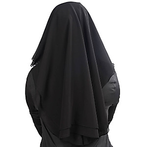 MyBatua 3 Layers Saudi Niqab In Breathable Black Georgette, Wholesale Price, 1pc Face Veil NQ-003