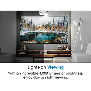 Optoma HZ39HDR Laser Home Theater Projector with HDR | 4K Input | 4000 lumens | Lamp-Free Reliable Operation 30,000 hours | Easy Setup with 1.3X Zoom | Quiet Operation 32dB | Crestron Compatible,White