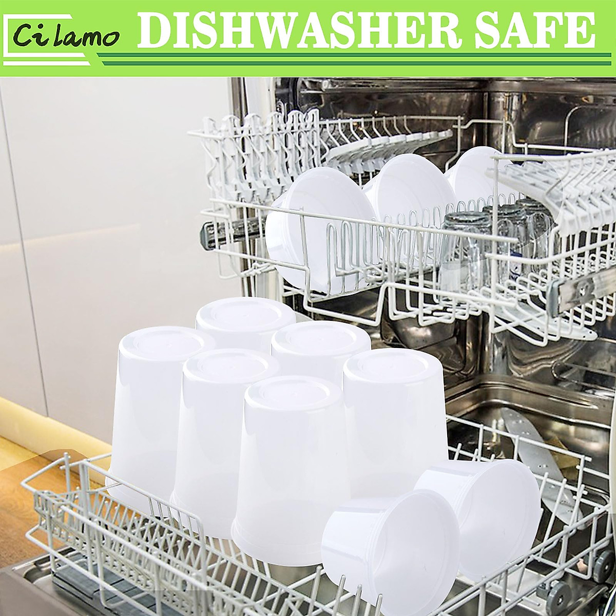 Deli Containers with Lids 48 Sets [8,16, 32 oz 16 Each ] - Disposable Soup Containers with Lids Freezer Safe, Plastic Containers for Restaurant, BPA Free | Portion Control | Leakproof | Microwave