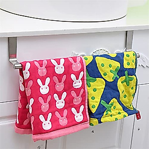 Stainless Steel Towel Rack Bathroom Towel Holder Stand Kitchen Cabinet Door Hanging Organizer Shelf Wall Mounted Towels Bar (1pcs)