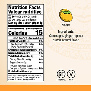 Chimes Mango Ginger Chews, 1lb Bag