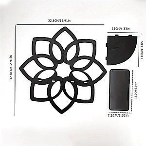 ＫＬＫＣＭＳ Flower Shape Corner Shelf,Wall Corner Shelf, Home Decoration Rack, Flower Shape Storage Rack, Wood Floating Shelves