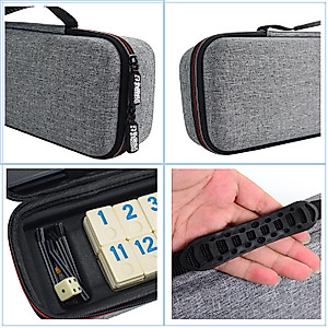 Rummy Tiles Game, Rummy Cube Travel Game Set Outlasting Color with 4 Anti-Skid Rack & Convenient EVA Hard Case