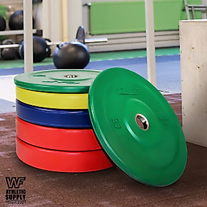 WF Athletic Supply 2 inch Olympic Size Color Premium Bumper Plate with Steel Insert, Great for Strength Training, Weightlifting & Crossfit Competition, Size Options Available