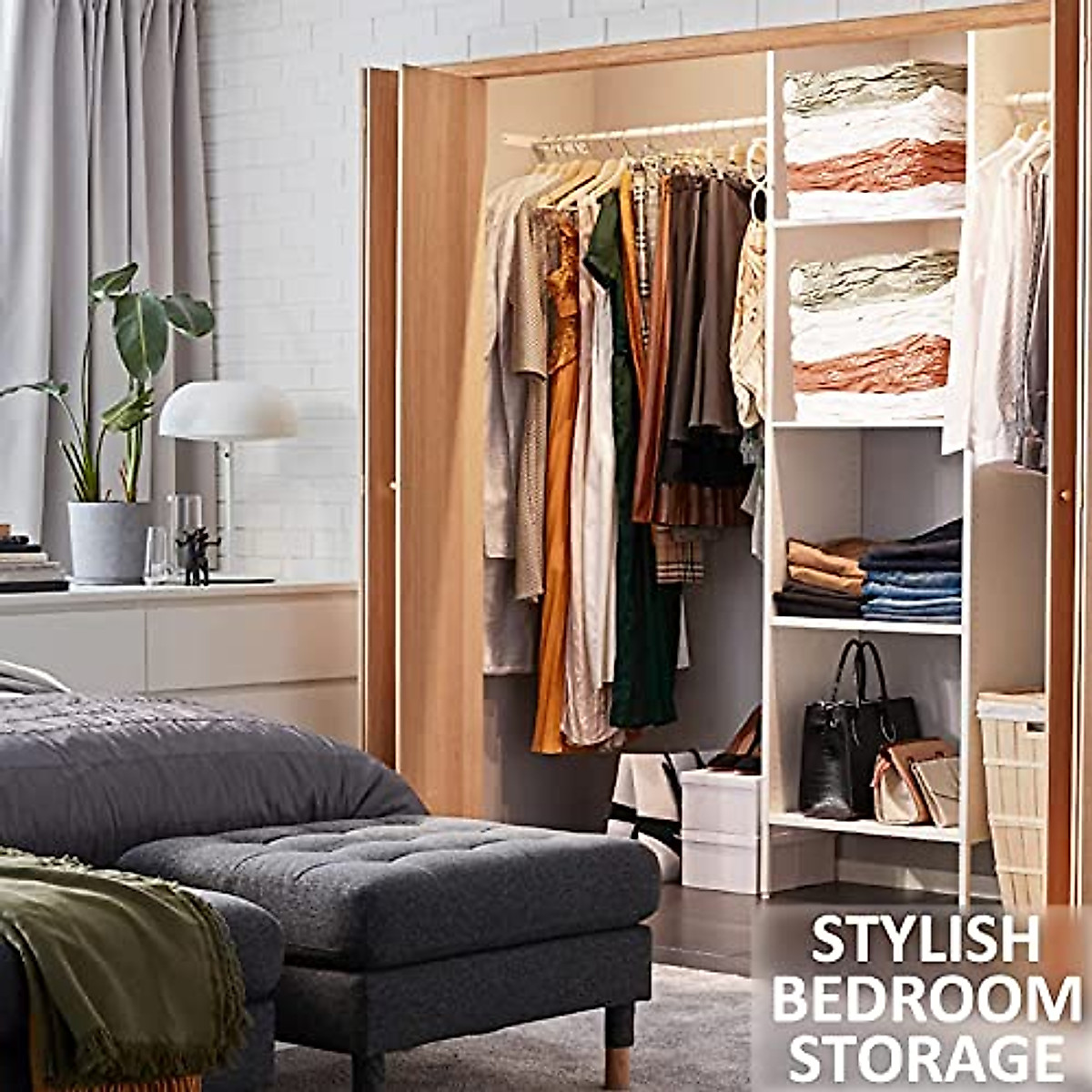 TAILI Cube Vacuum Storage Bags Jumbo 8 Pack and Super Jumbo Cube Space Saver Vacuum Storage Bags 6 Pack