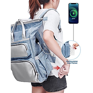 Diaper Bag Backpack, Large Baby Bag, Multi-Functional Travel Back Pack, Waterproof Maternity Nappy Bag Changing Bags with Insulated Pockets Stroller Straps