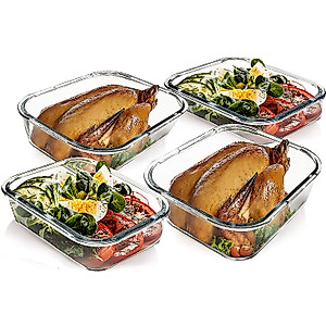 [80 oz & 36 oz]Extra Large Glass Food Storage/Baking Containers Set with Locking Lids, 2 Pack 80 oz(10 cup)&2 Pack 36 oz (4.5 cup)Airtight Glass Container,Microwave,Oven,Freezer and Dishwasher