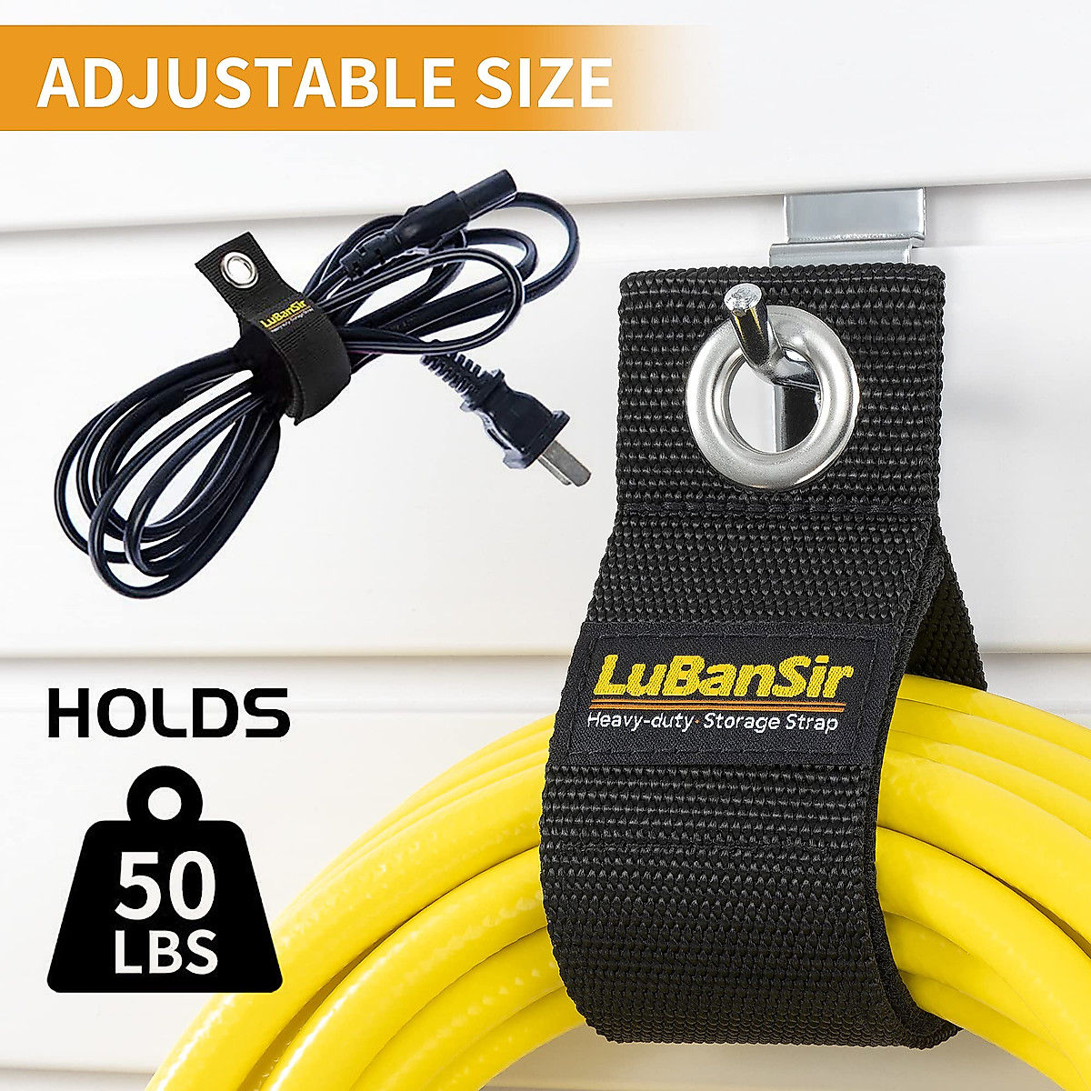 LuBanSir 9 Pack Extension Cord Holder, 10" Hook and Loop Heavy Duty Storage Strap for Cords, Rope, Hose, RV, Boat and Garage Organizers and Storage (Medium)