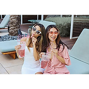 Effortless Events Bachelorette Drink Pouches,16 Count, 15 Oz Drink Pouches with Straws, Rose Gold, Future Mrs & Cheers, Pouches for Drinks with Straws Bachelorette Party Cups