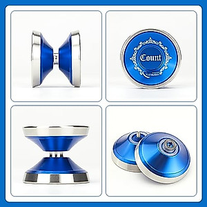 WATIEOBOO Unresponsive Yoyo Professional, Competitive Bi-Metal Yoyos for Professional Players, Tricks Yo-yo for Intermediate to Advanced Players with Precision Bearings S304AS (Sapphire Blue)