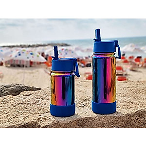 CHILLOUT LIFE 12 oz Kids Insulated Water Bottle for School with Straw Lid Leakproof and Cute Waterproof Stickers, Personalized Stainless Steel Thermos Flask Metal, Dishwasher Safe Color