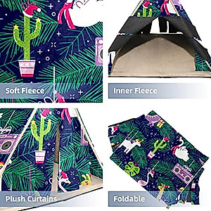 enheng Small Pet Hideout Christmas Hat Flamingo Unicorn Alpaca Swan Jungle Hamster House Guinea Pig Playhouse for Dwarf Rabbits Hedgehogs Chinchillas