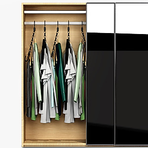 Everyday Home Saving Closet Space Savers Organizer-Vertical or Horizontal Multi Hanger for Shirts, Pants, Coats by Lavish Home (10 Pack), (L) 8.3” x (H) 3.5 (L) 15”, Black