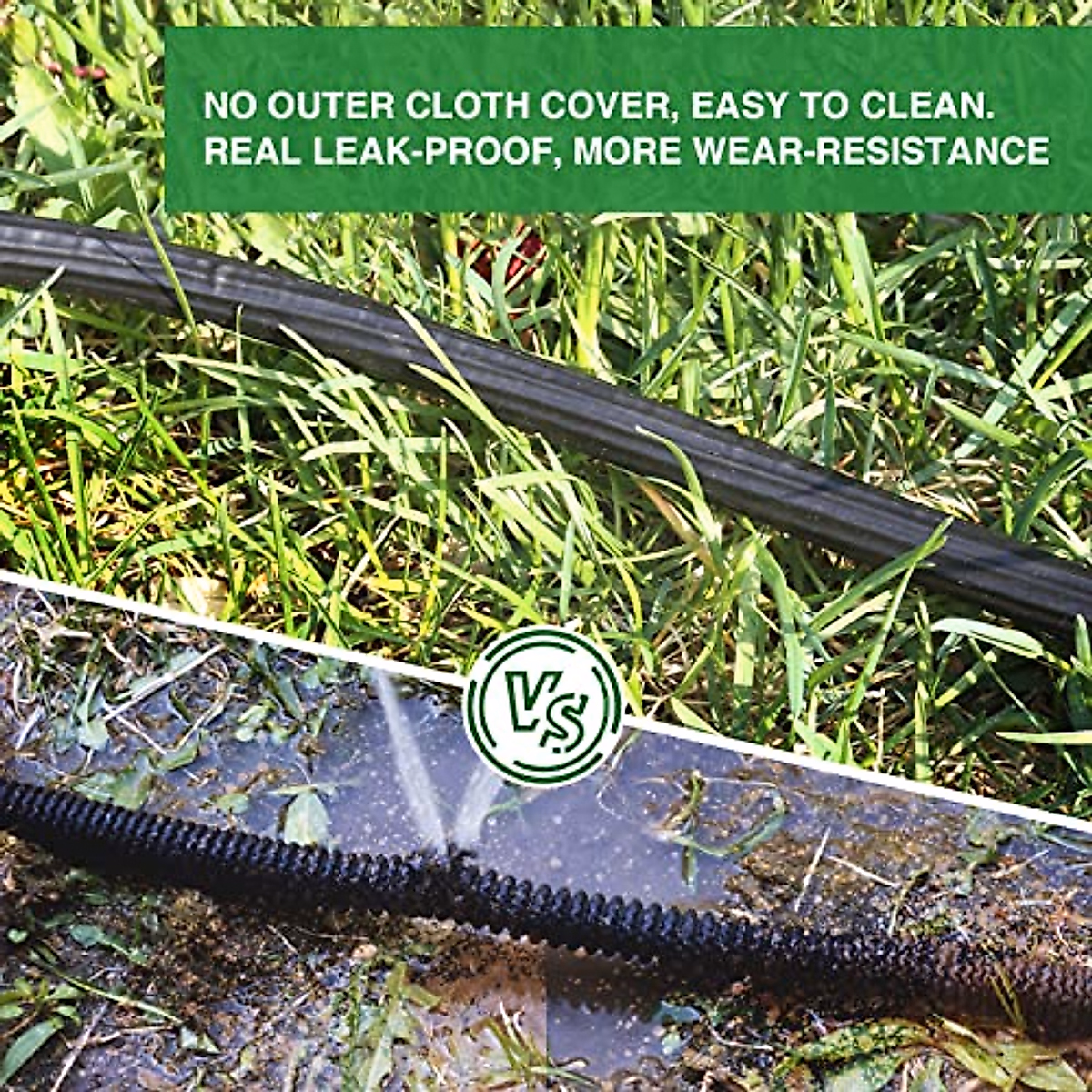 Expandable Garden Hose 50ft - New Patented Water Hose with 40 Layers of Innovative Nano Rubber - Real Leak-Proof Water Hose - 10-Function Spray Nozzle - Lightweight, Durable, Flexible (Black)
