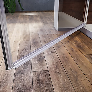 SUNNY SHOWER 3/8" Frameless Shower Door Sweep Bottom Seal Wipe Drip Rail, 28" Length,1 Pack 2 Peices