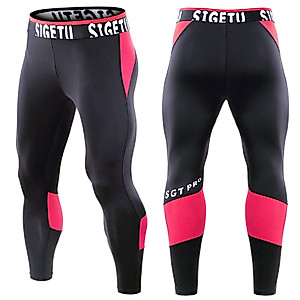 Mens Summer Fitness Patchwork Bodybuilding Skin Tight-drying Long Sports Pants 1208