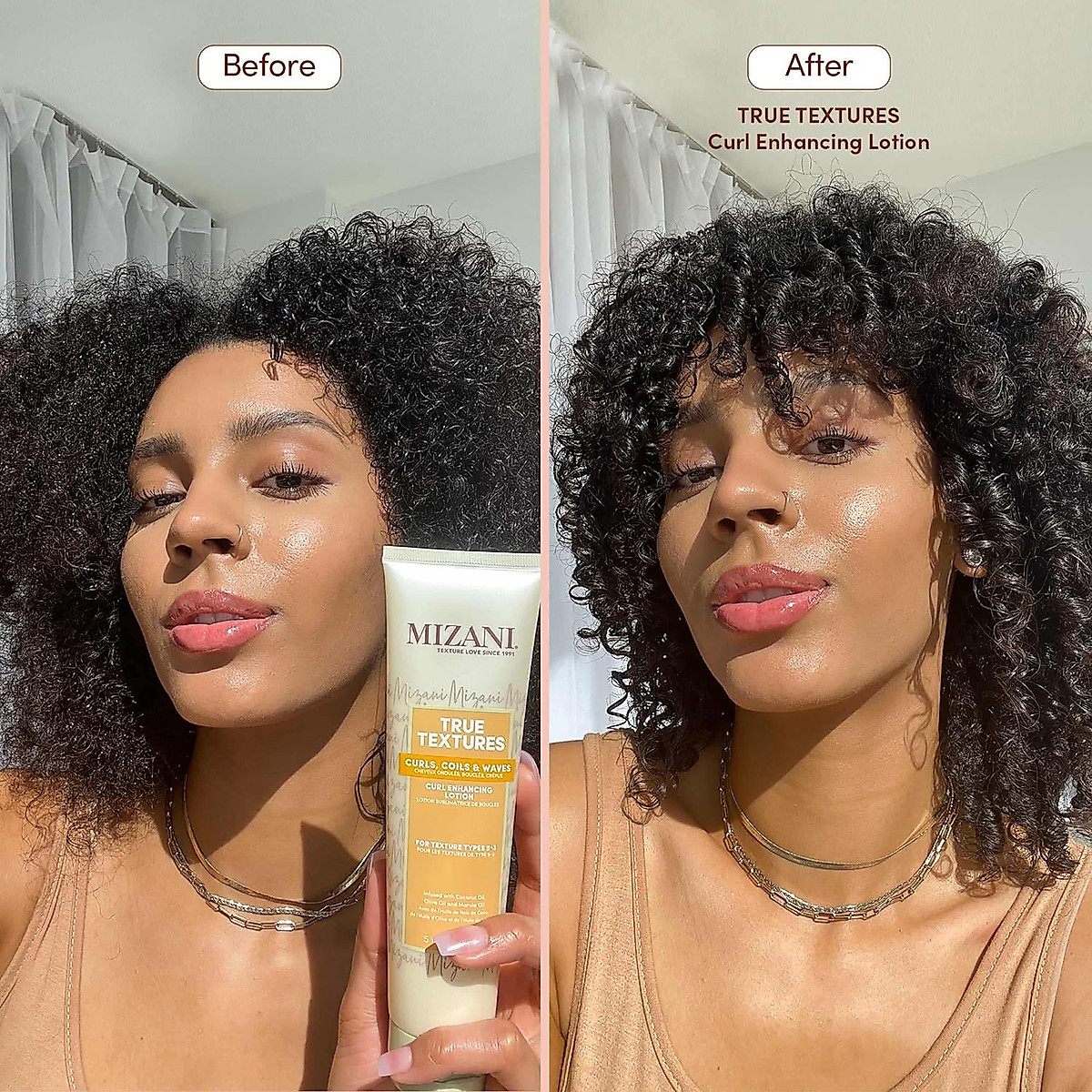 MIZANI True Textures Curl Defining Lotion - Moisturizes and Smooths Hair For Soft and Crunch Free Curls With Coconut Oil, For Texture Types 5-3