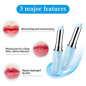 Hyaluronic Acid Lip Balm Long-lasting Moisturizing Nourishing Repair Lips Reduce Fine Lines Relieve Dryness Protect Lip Skin Natural Extract Lip Balm (New Packing)