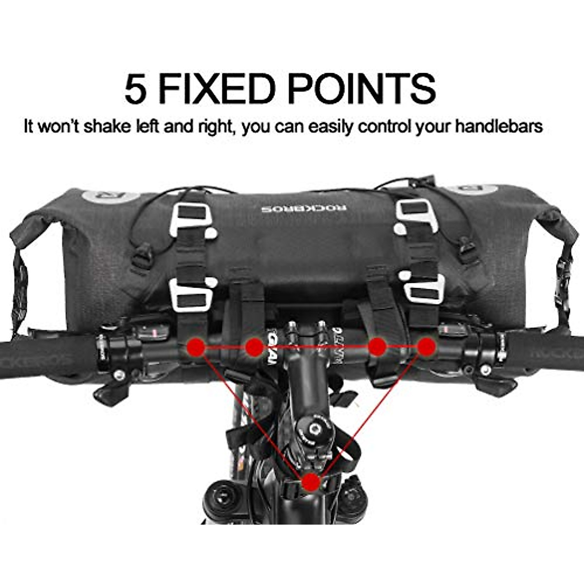 ROCKBROS Bikepacking Bike Handlebar Bag 7L-14L Waterproof Large Dry Pack Bicycle Front Bag Roll for MTB Mountain Road Drop-bar Bikes Bar