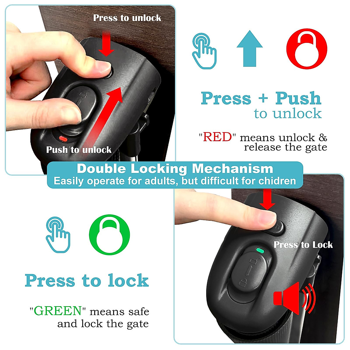 Retractable Baby Gate, Mesh Baby Gates for Stairs, 33" Tall, Extends up to 63" Wide, Child Gate Fence Babygate for Doorways, Stairs, Hallways, Indoor/Outdoor(Black)