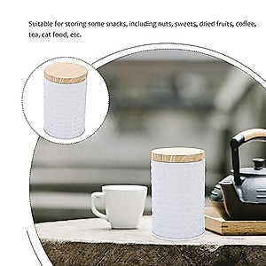 Cabilock 2pcs Tea Tin Canisters Metal Jar Airtight Candy Box Cookie Tins Empty Candle Tin Tea Bag Organizer Box Round Jewelry Boxes Kitchen Storage Containers for Sugar Tea
