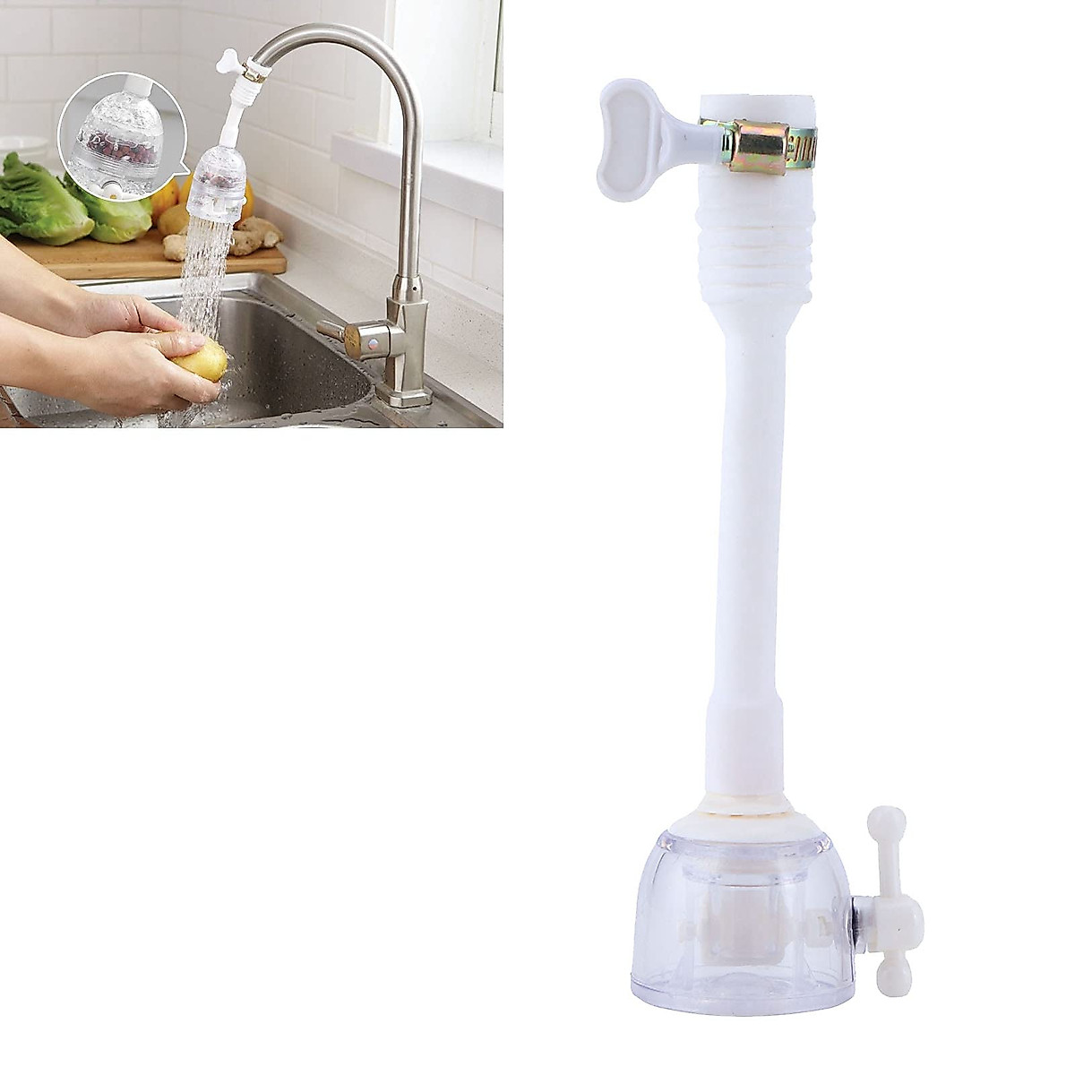 SYH&AQYE Faucet Extension with Filter 360° Rotatable Faucet Shower Attachment Aerator Water Saving Filter Kitchen Water Spray Modes Faucet Water Saver for Kitchen and Bathroom(Stil 1)