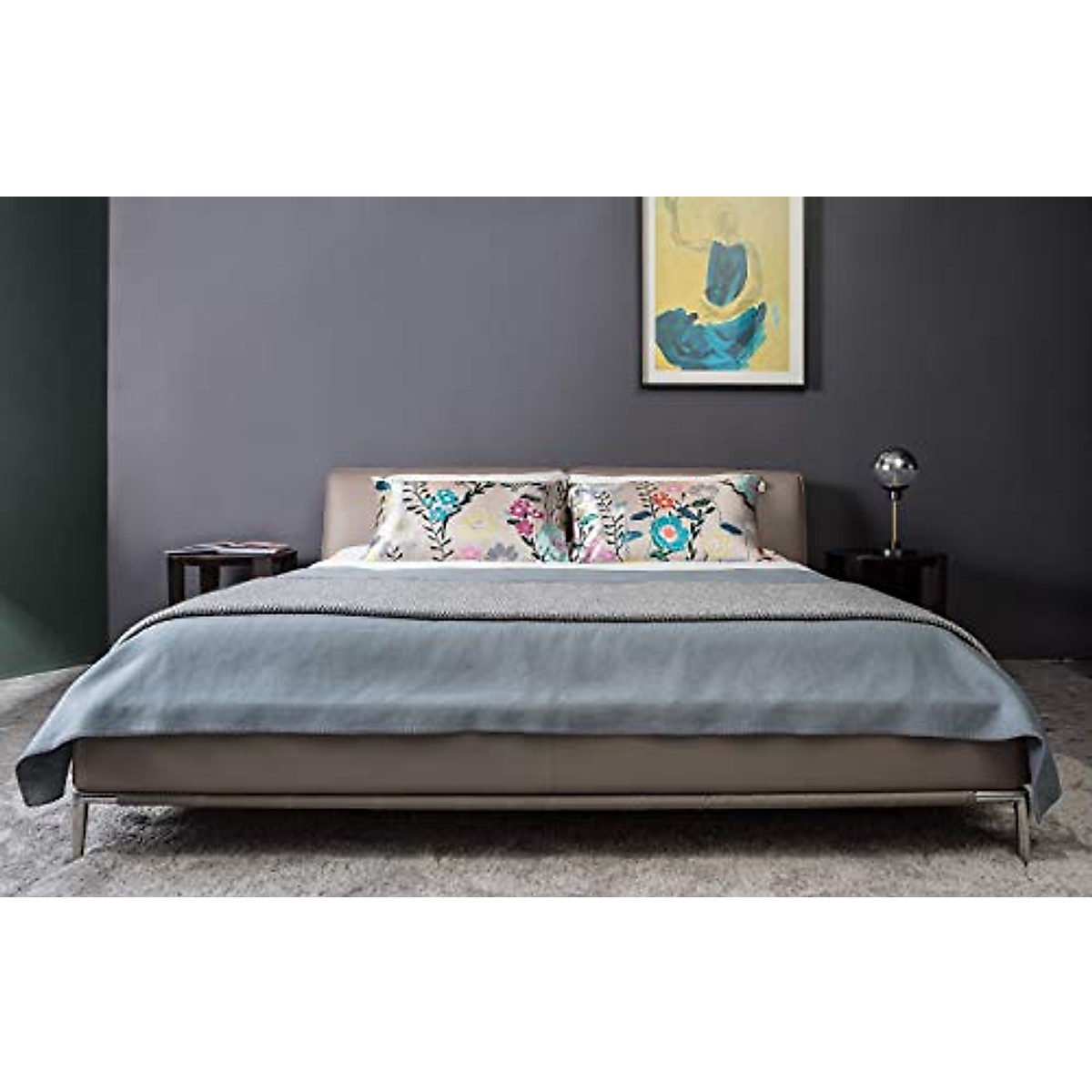 Neptten Satin Pillowcase for Hair and Skin. Wrinkle, Fade Resistant. Satin Pillowcases Standard Size Set of 2. Satin Pillow Cases for Women. Silky Floral Pillow Covers with Envelope Closure 20x26