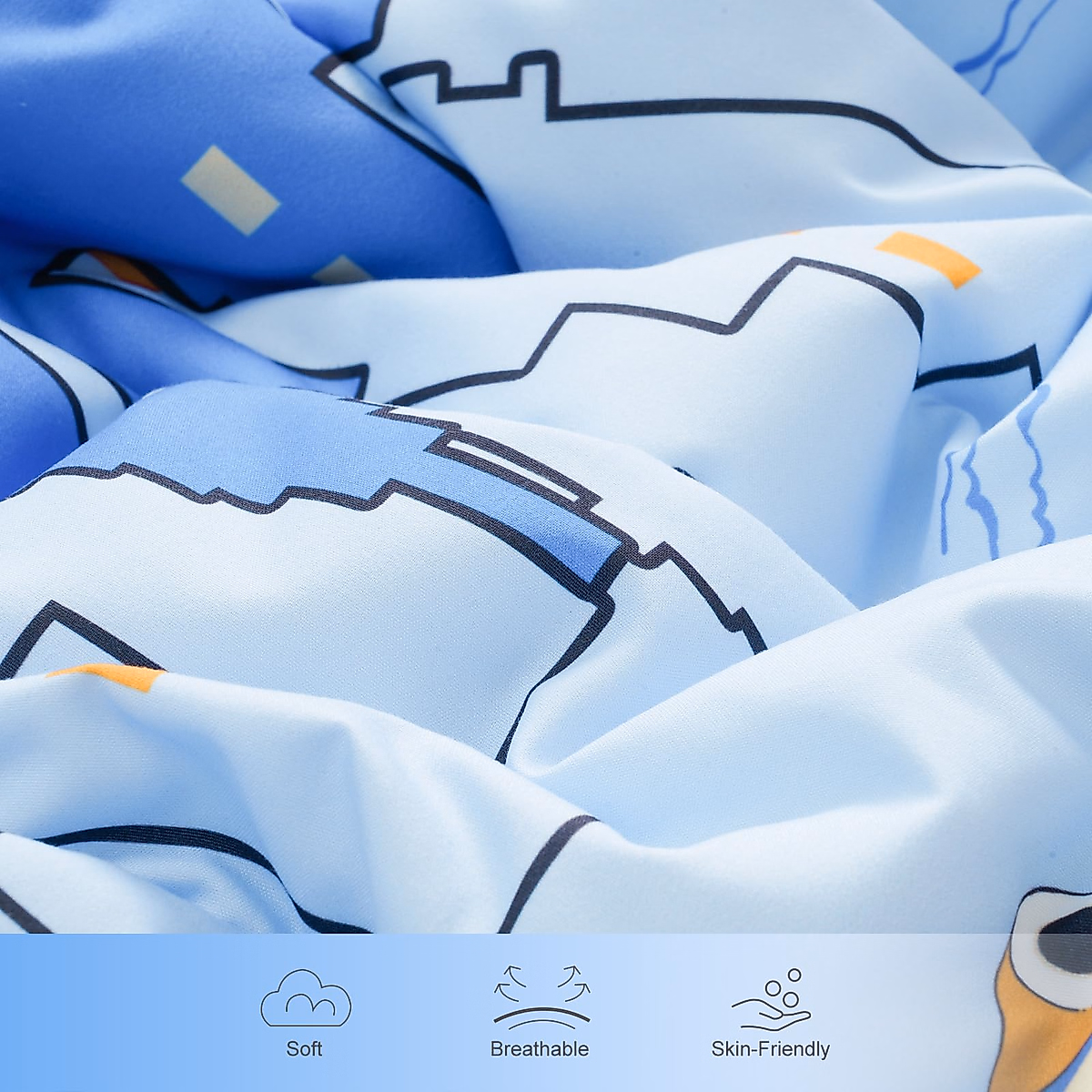 david's kids 4 Piece Toddler Bedding Set - Soft Breathable Toddler Bedding Set for Boys Girls, includes Quilted Comforter, Flat Sheet, Fitted Sheet and Pillowcase, Car