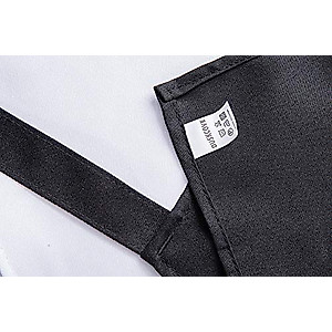 DUSKCOVE 12 Pack Plain Bib Aprons with 2 Pockets - Black Unisex Commercial Apron Bulk for Kitchen Cooking Restaurant BBQ Painting Crafting