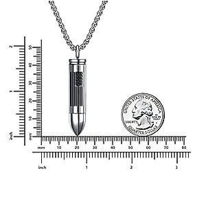 Rnivida American Flag Urn Necklaces for Ashes, Stainless Steel Urn Pendant for Human Pet  Ashes, Memorial Cremation Jewelry for Men