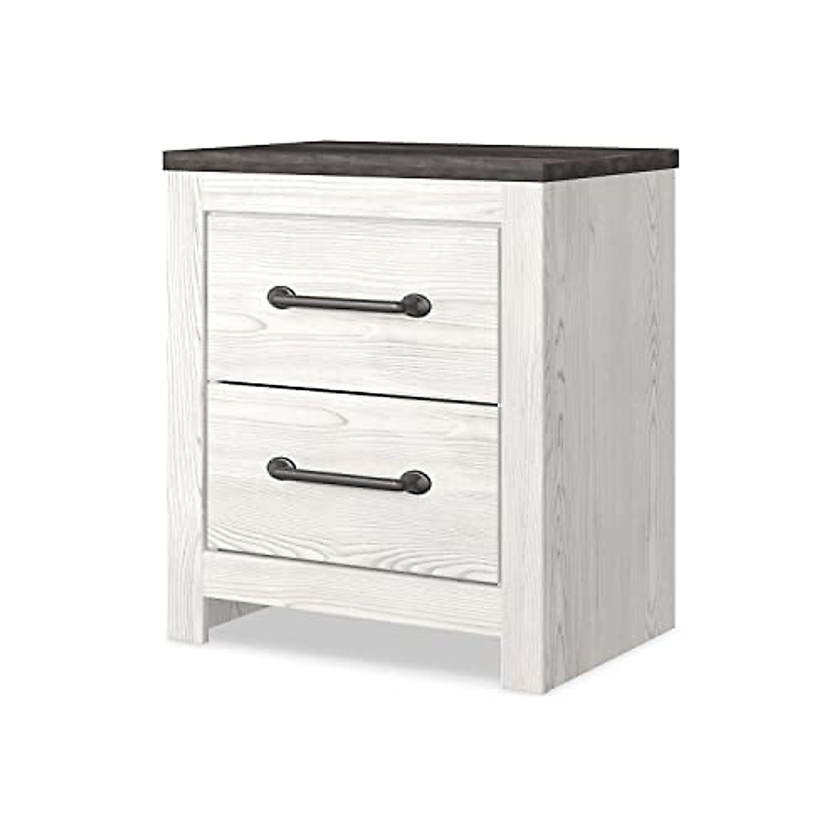 Signature Design by Ashley Gerridan Coastal Two Drawer Nightstand, White/Gray