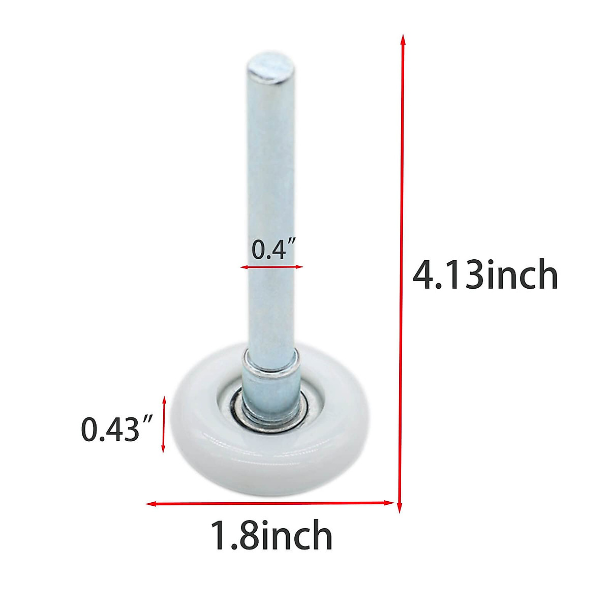 2 Packs 1.8" Nylon Garage Door Roller 4" Stem, Quiet Garage Door Wheels for Garage Door Track Replacement, Long Service Life and High Load 11 Ball Bearing